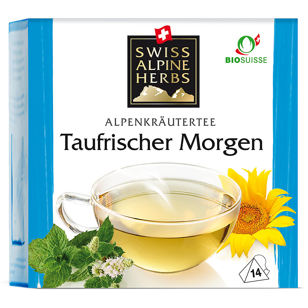 Swiss Alpine Herbs · Infusion Bio · Herbes fraîches du matin • Migros