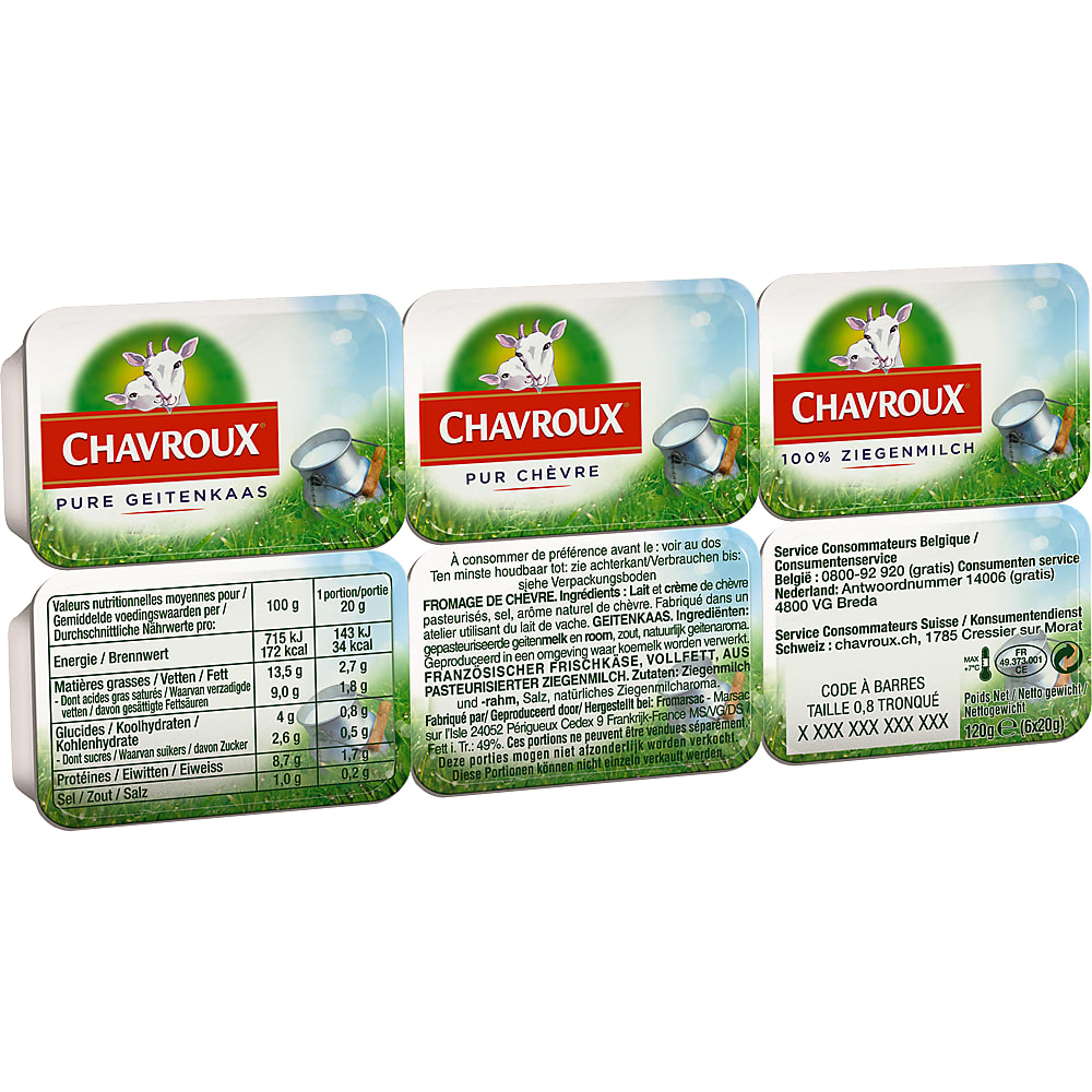 Chavroux · Fromage frais français, gras, au lait de chèvre pasteurisé ...