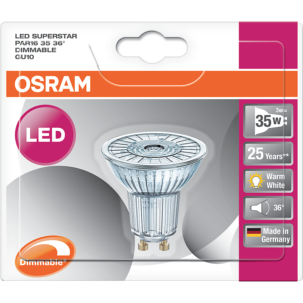 Osram LED · Lampe SUPERSTAR PAR16 · 4.8W (=35W) GU10 • Migros