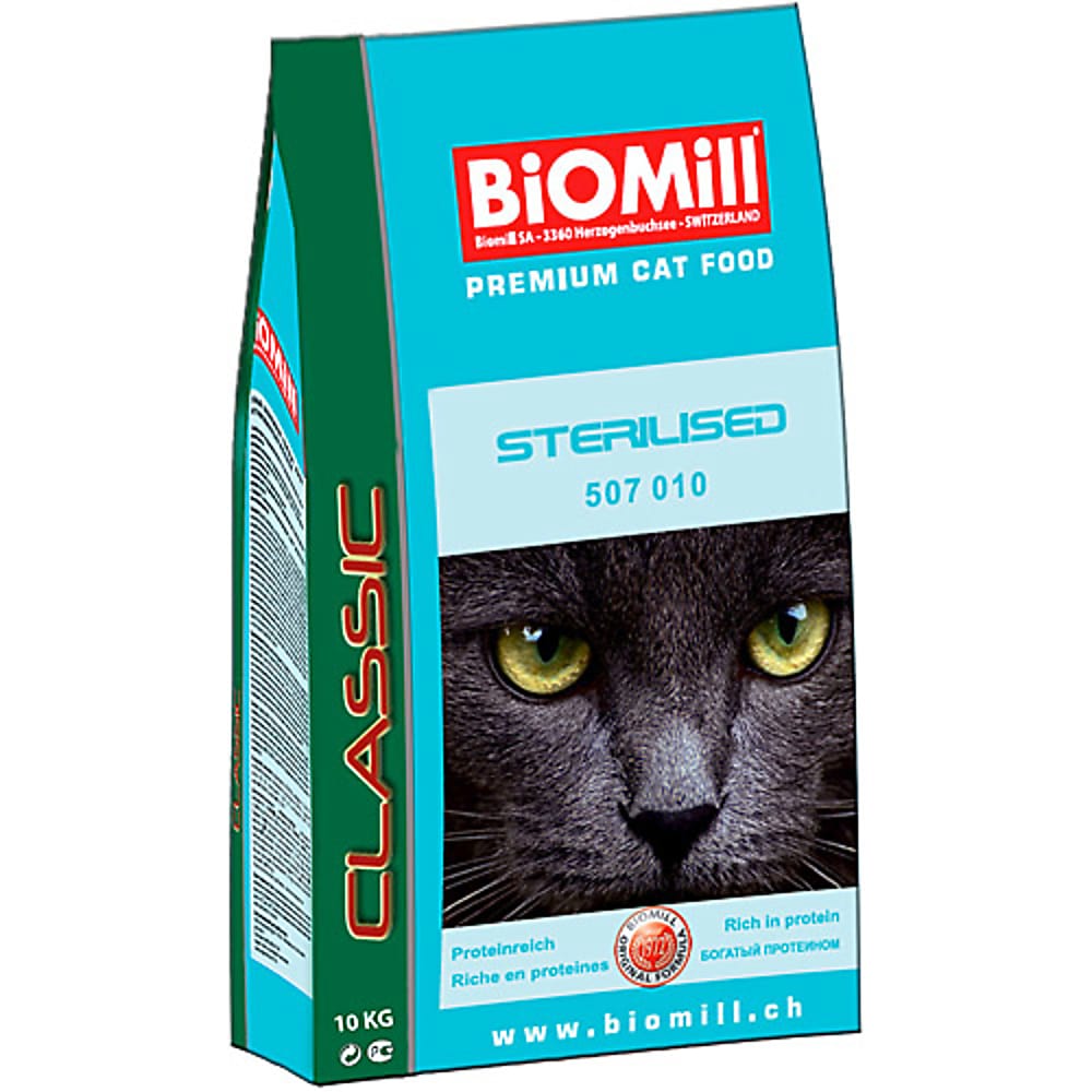 Biomill · Aliment complet Premium pour chats stérilisés · pour chats stérilisés • Migros Online