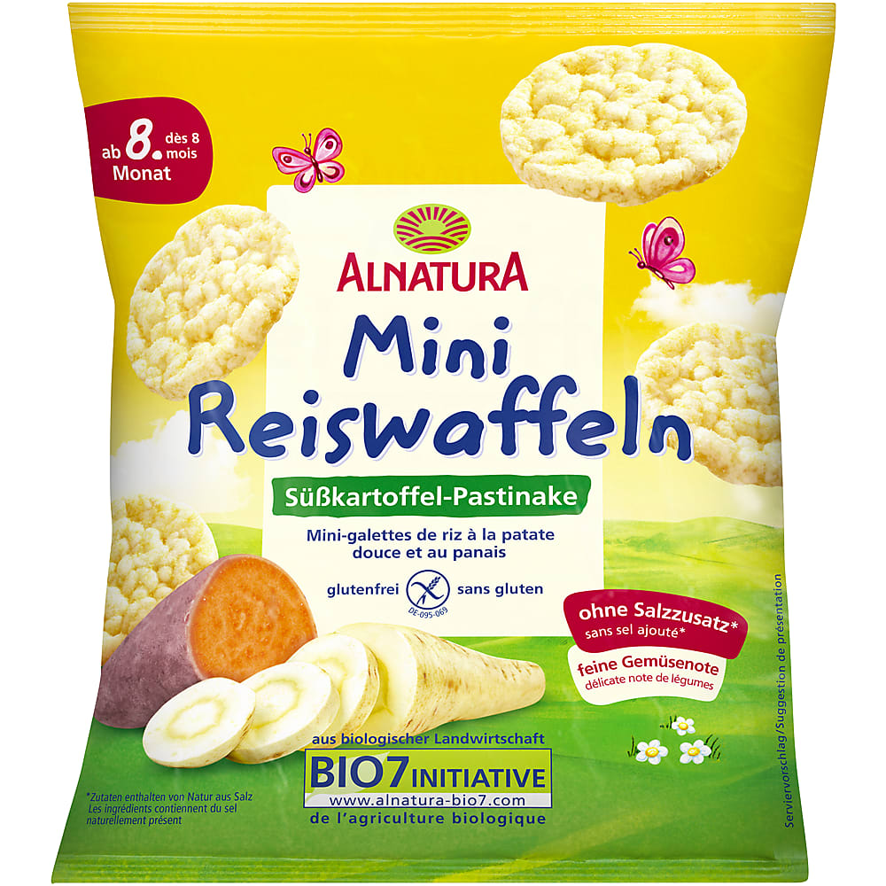 Alnatura · Mini Reiswaffeln Süsskartoffel-Pastinake · Ab 8 Monaten • Migros