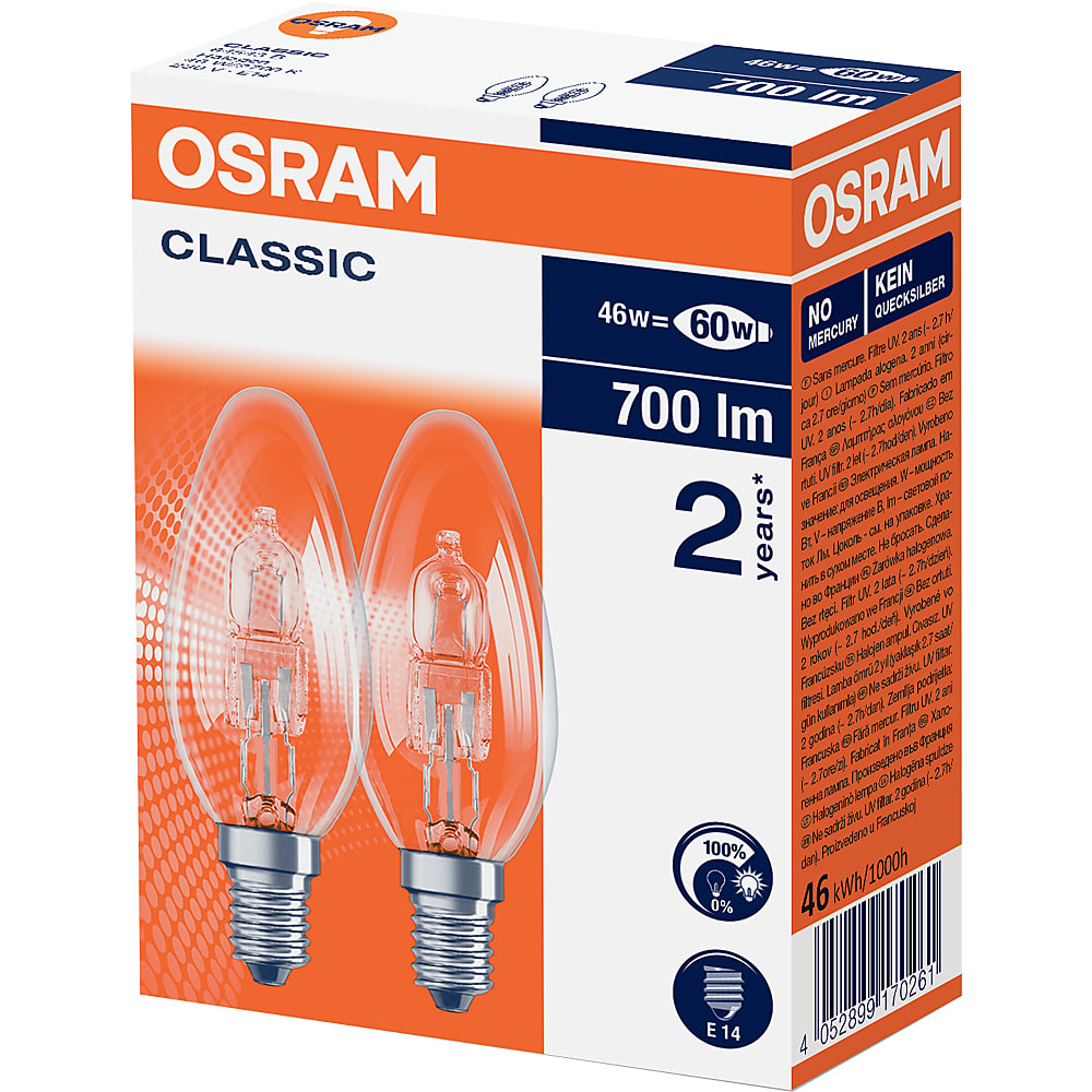 Osram Halogène · Lampe Classic B · 46W - E14 Klar Dimmbar • Migros