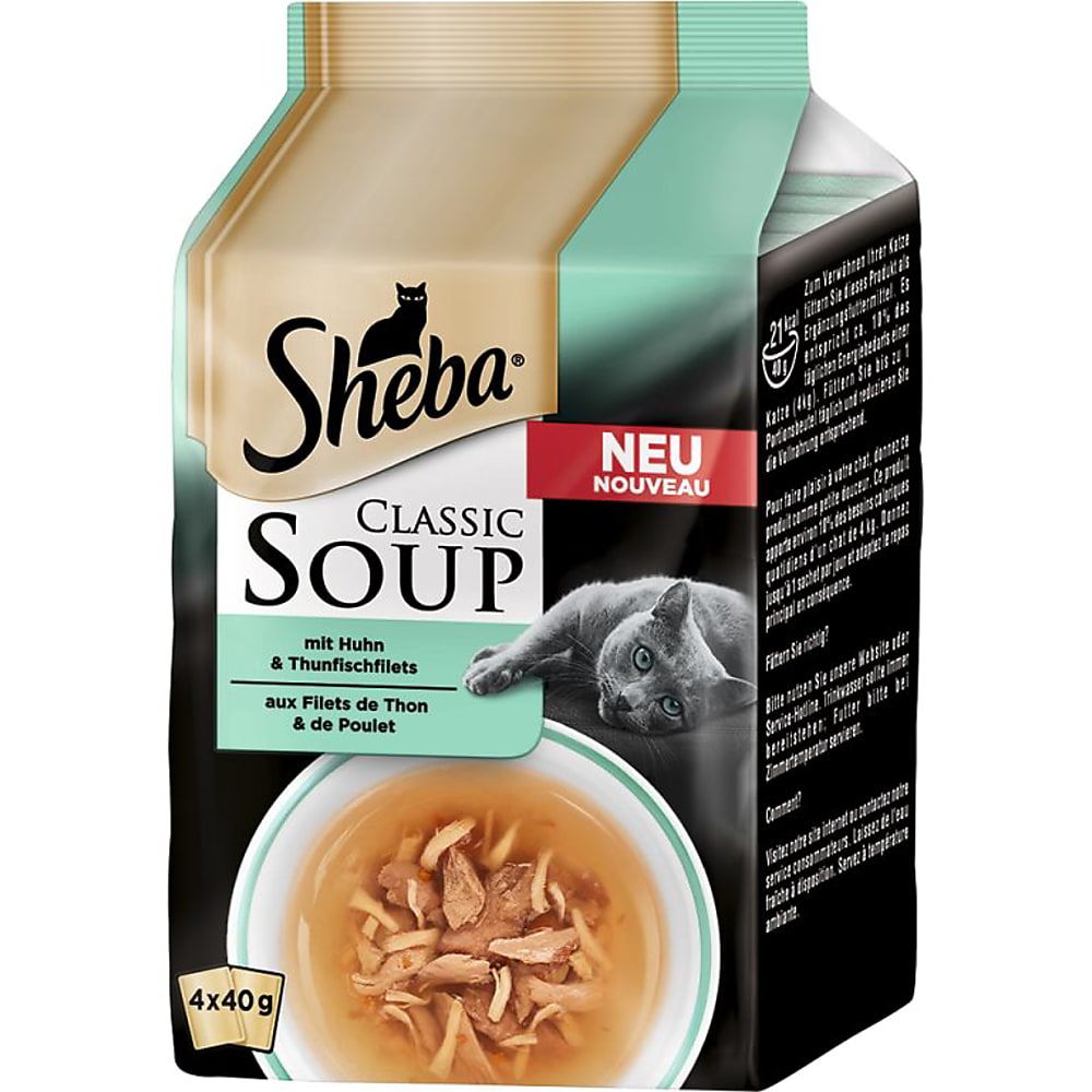 Sheba Classic Soup · Vollnahrung für Katzen · Huhn und Thunfischfilet ...