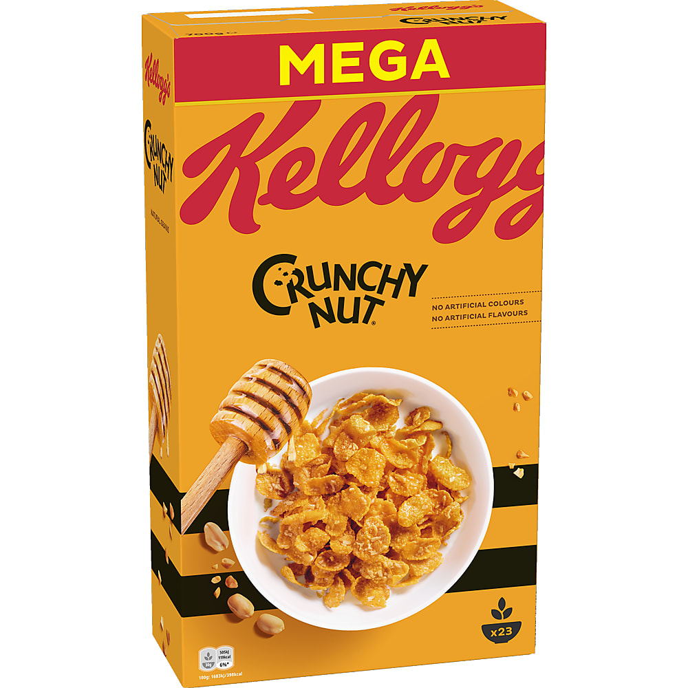 Kellogg's Crunchy Nut · Pétales de maïs dorés au four avec des ...