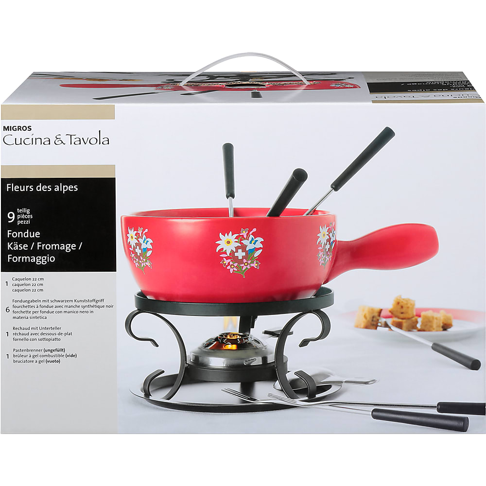 Cucina & Tavola · Caquelon Set · 6 Personen - Fleurs des alpes • Migros