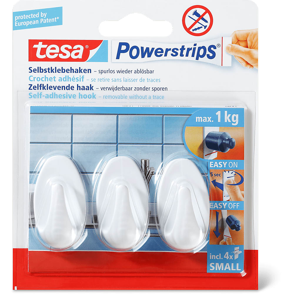 Tesa Powerstrips · Self adhesive hooks · Small • Migros Online