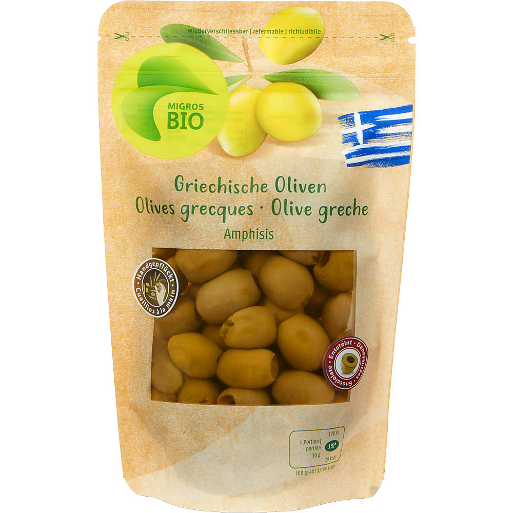 Migros Bio · Griechische Oliven · Amphisis • Migros Online