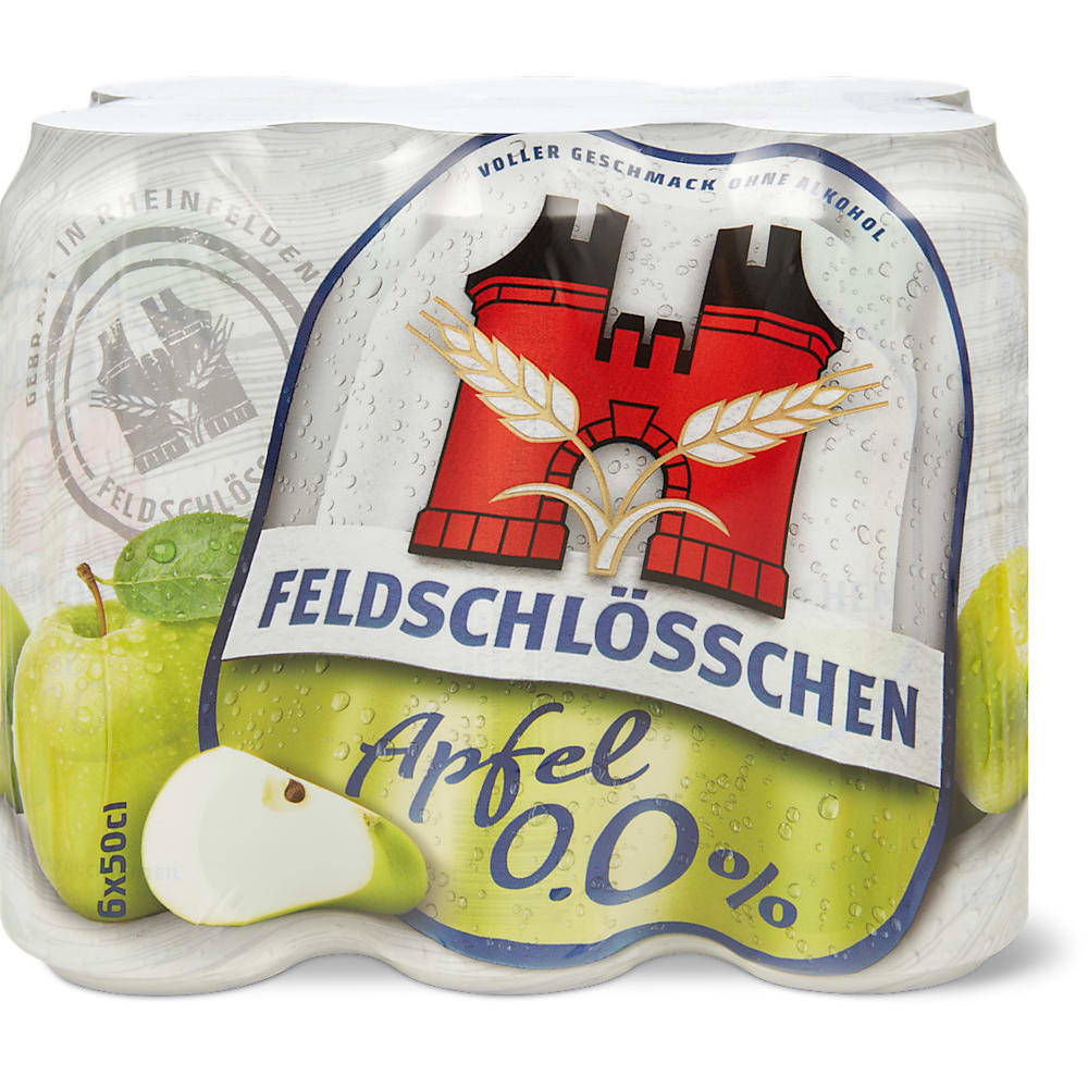 Feldschlösschen Apfel · Flavoured beer · alcohol free - 0.0% • Migros