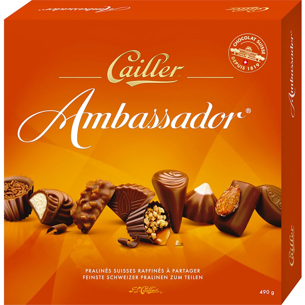 Cailler Ambassador · Chocolate pralines - 2 layers · Light and dark ...