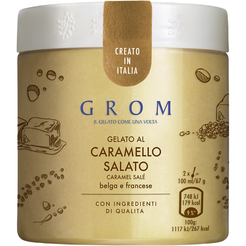 Grom · Cream ice cream · Salted caramel • Migros