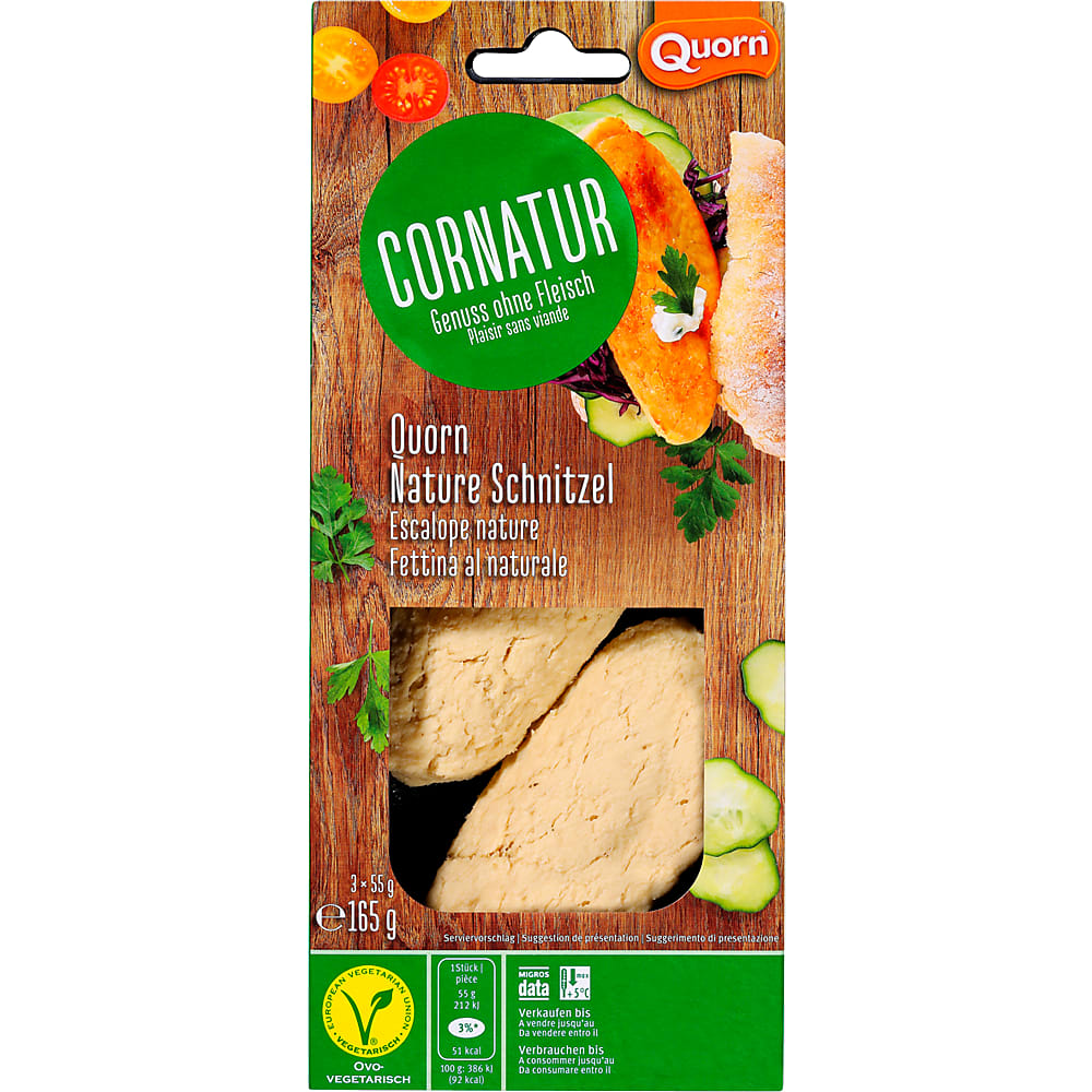 Cornatur Quorn · Escalope nature · bien cuite, à base de Quorn, produit ...
