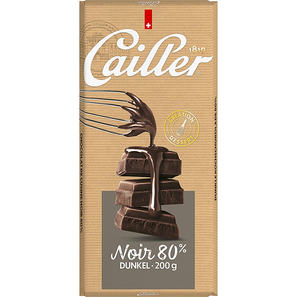 Achat Cailler Dessert · Chocolat de cuisine · Noir, 80% de cacao • Migros