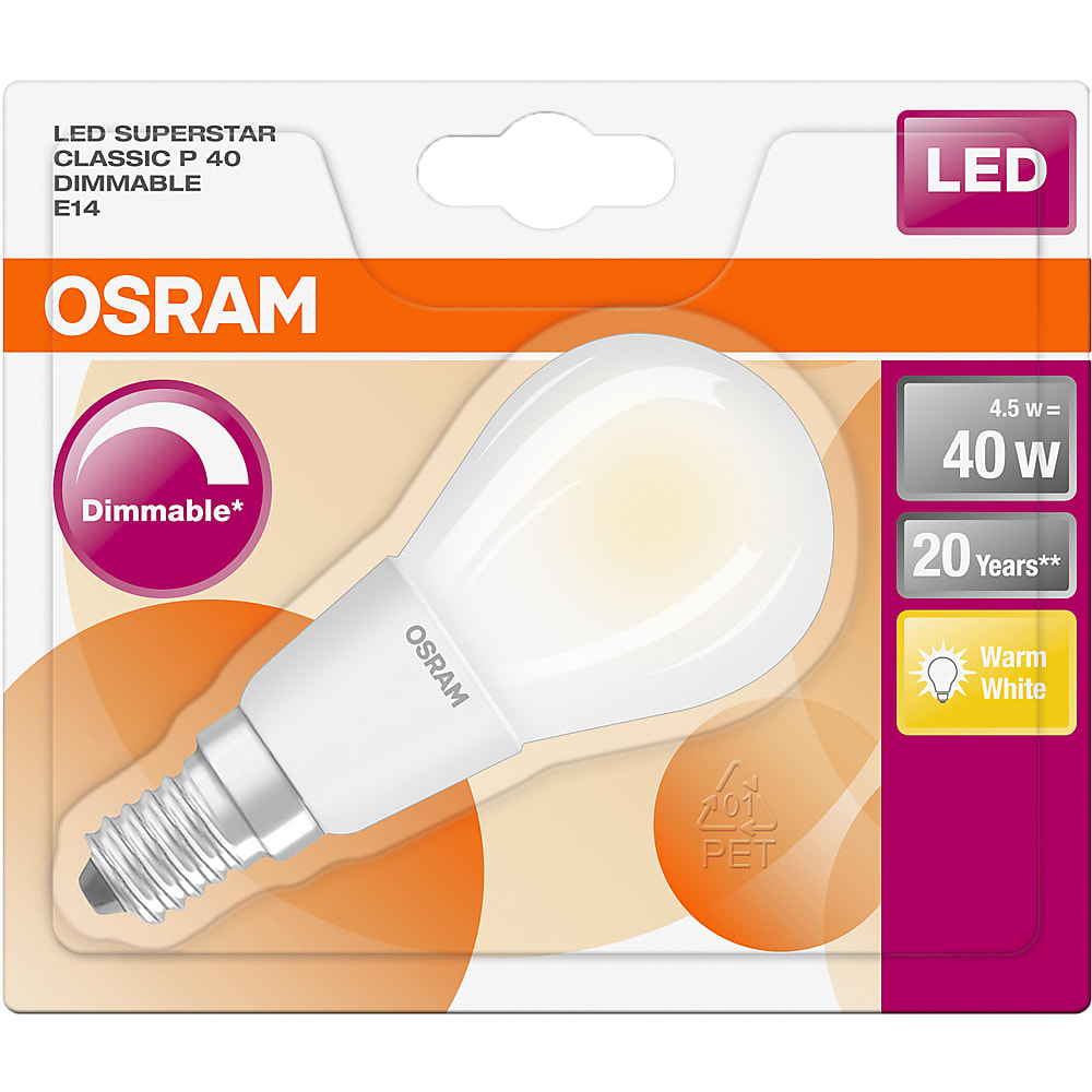Buy Osram LED SUPERSTAR · Lamp Classic P · 40W - E14 Matt, Warm White, Dimmable • Migros