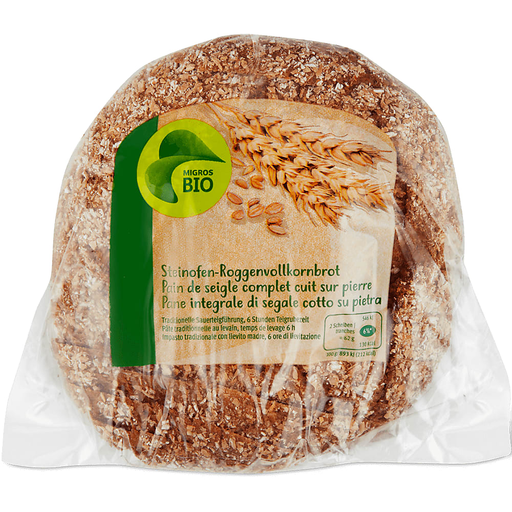 Buy Migros Bio · Stone oven wholemeal rye bread • Migros