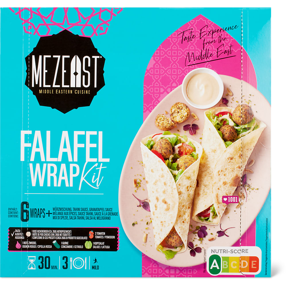 Achat Mezeast · falafel wrap kit · mild • Migros