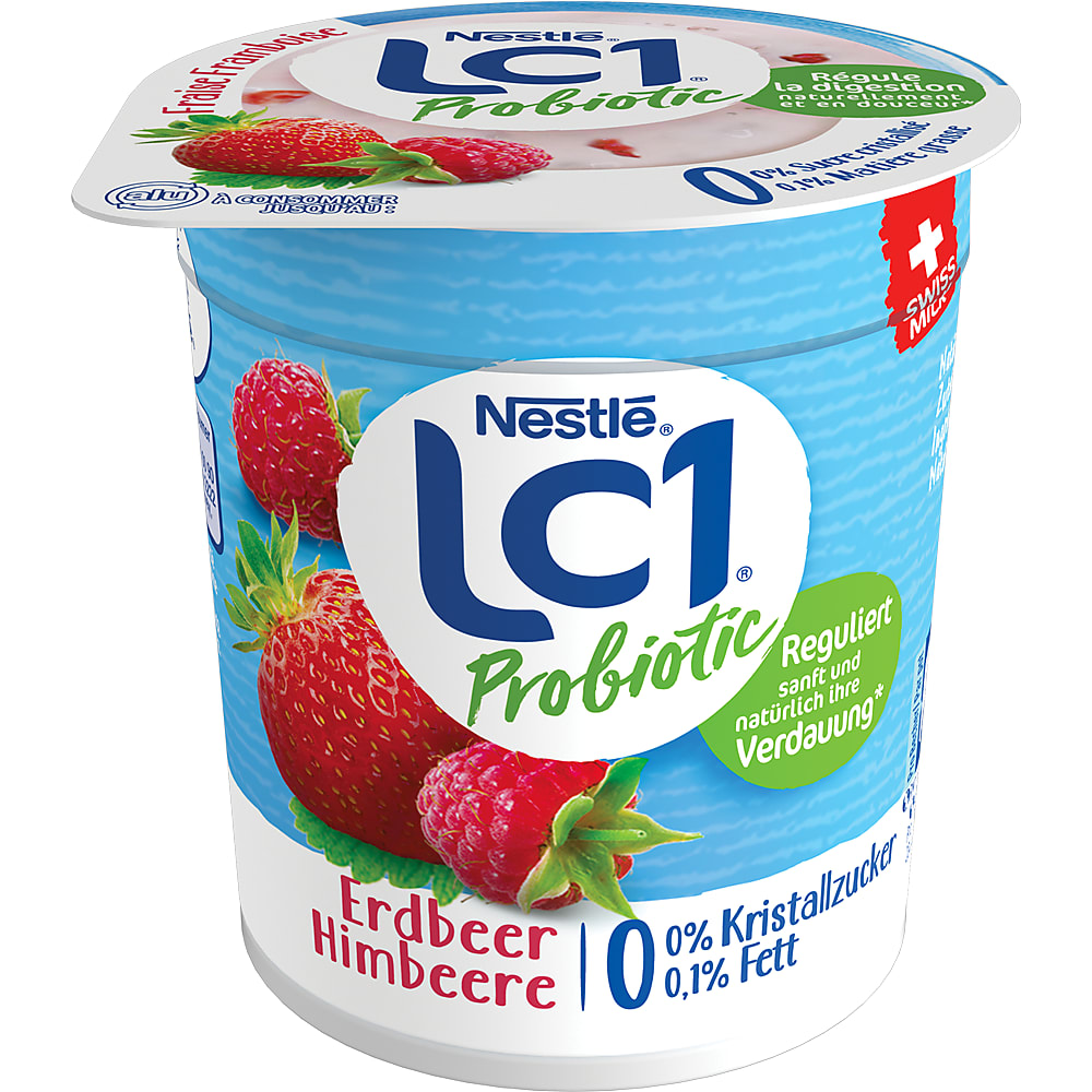 Buy Nestlé LC1 · Yogourt · Fraise-Framboise, 0% matières grasses • Migros