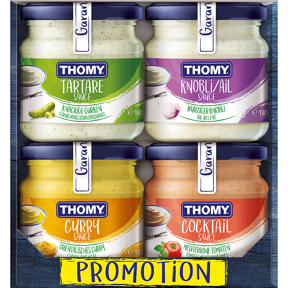 Buy Thomy · sauce · Fondue Kit - Sauce Cocktail, Curry, Tartare &Garlic • Migros