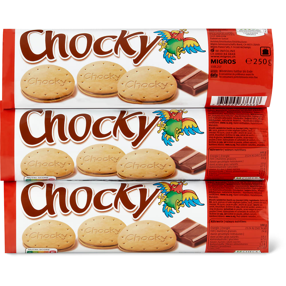 Acquista Chocky · Biscotti sandwich con ripieno di cioccolato (29% ...