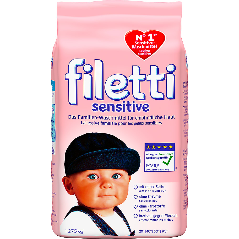 Buy Filetti Sensitive · Detergent Baby powder · Sensitive - with pure ...