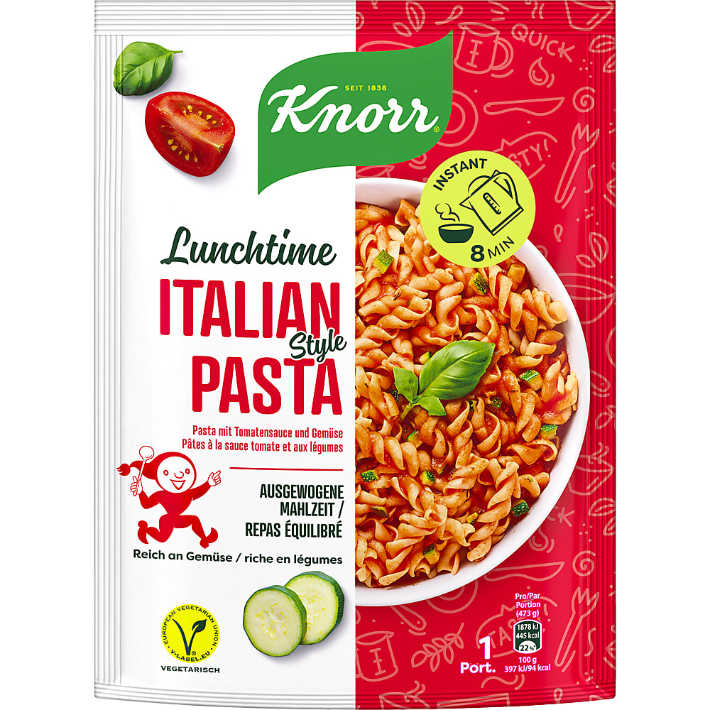 Buy Knorr · pasta with tomato sauce and vegetables · Italian Style • Migros