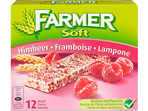 Farmer Soft · Cereal bars · Raspberry • Migros Online