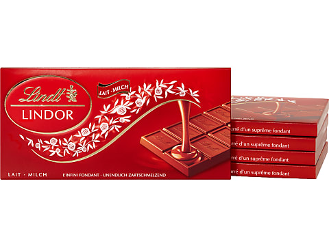 Lindt Lindor · Chocolate bar · Milk chocolate, tender filled • Migros