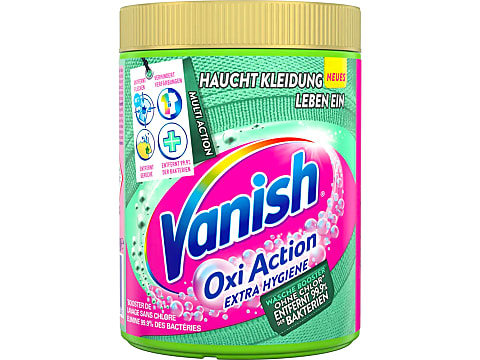 Vanish Oxi Action · Stain remover powder · Extra hygiene • Migros