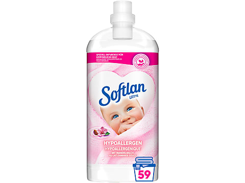 Softlan Ultra · Fabric softener · 59 wash cycles, Sweet almond milk ...