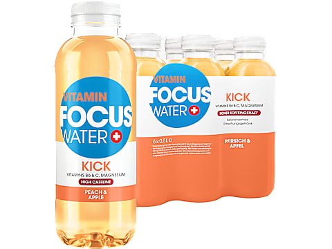 Focus Water Kick · Vitamin Wasser · Pfirsich & Apfel • Migros Online