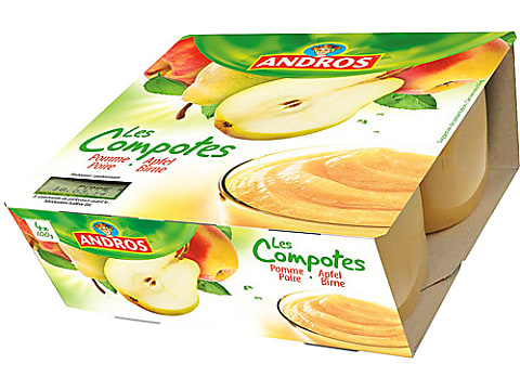Achat Andros Les Compotes · Purée de fruits · Pomme-Poire • Migros