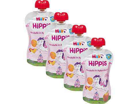 Kaufen HiPP Bio Hippis · Quetschbeutel Äpfel, Fischerei & Mirabellen · ab 1 Jahr • Migros